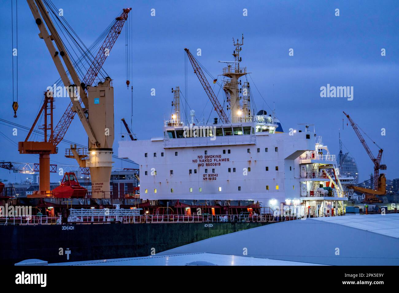 Lloyd Werft, freighter at pier and dry dock, freighter Adam Schulte ...