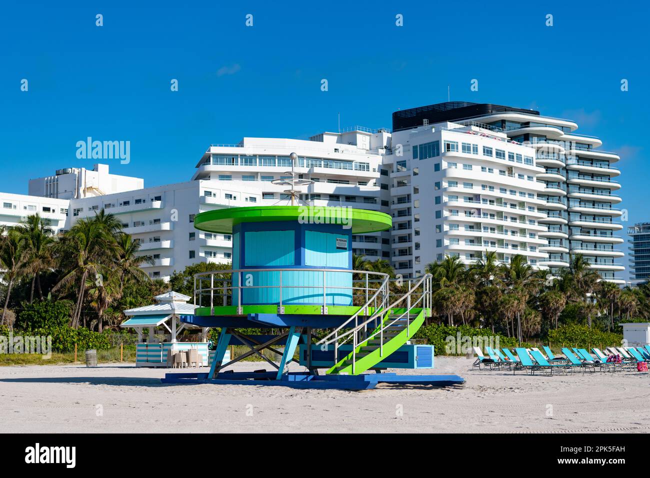 image of blue lifeguard at miami beach. lifeguard at miami beach Stock ...