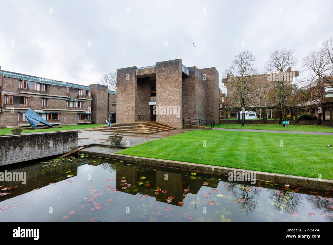 The entrance to Churchill College, part of the University of Cambridge ...