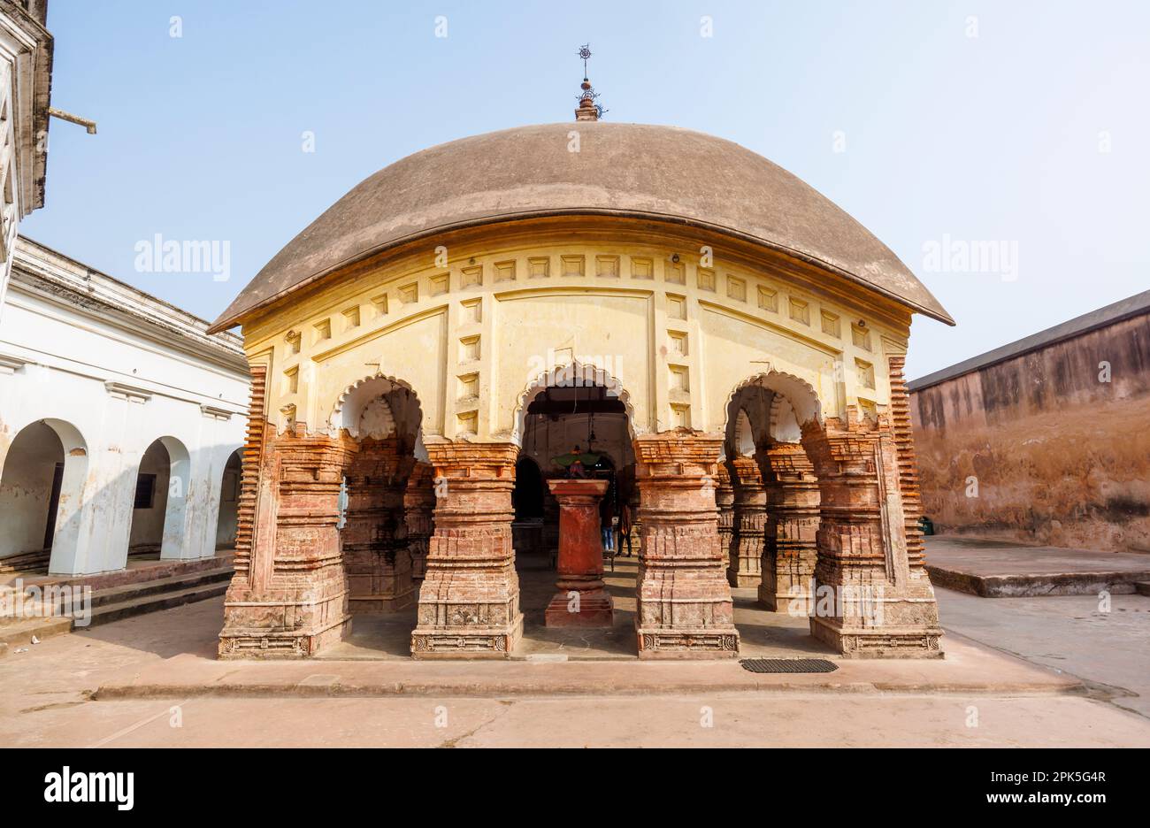 A Char–Chala (four sloped roofs) mandap in front of Lalji Temple in the ...