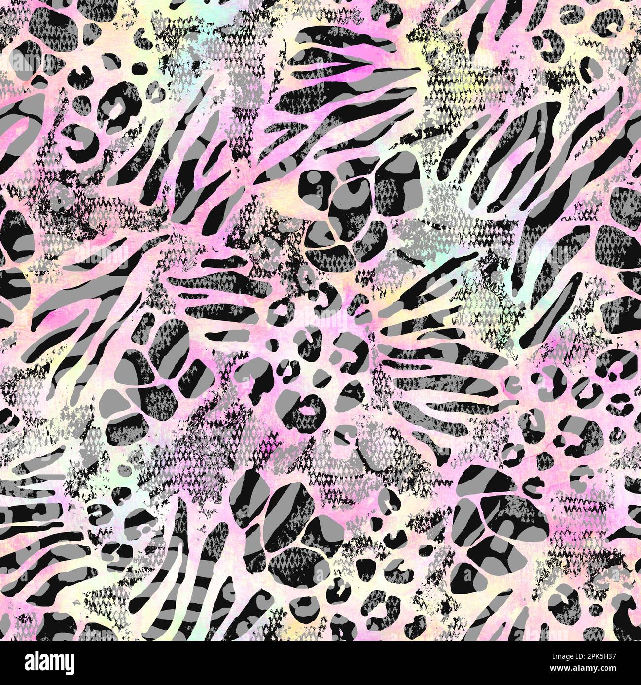 Watercolor abstract animal print seamless background. Watercolour hand ...