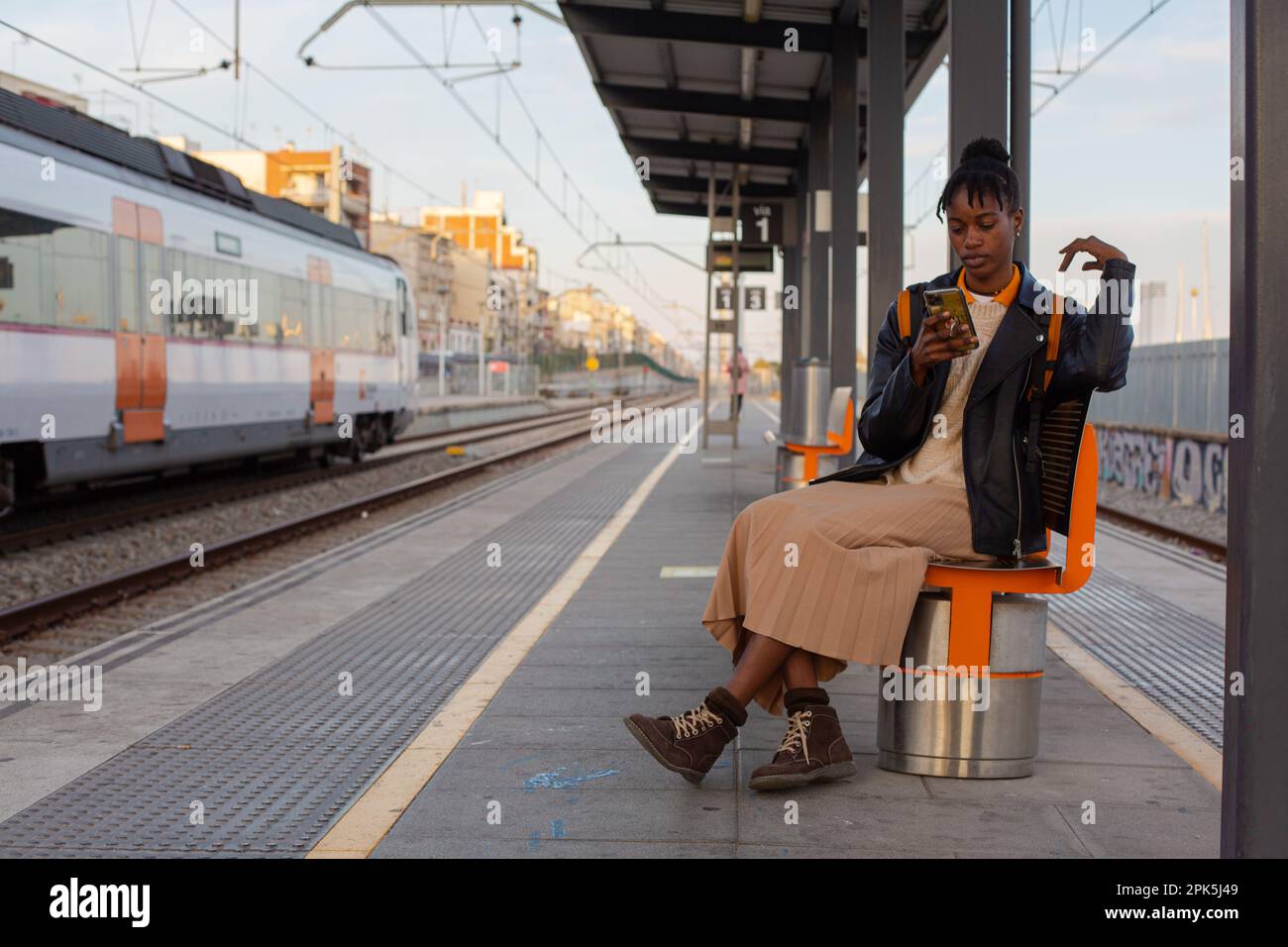 African girl train station Stock Photo - Alamy