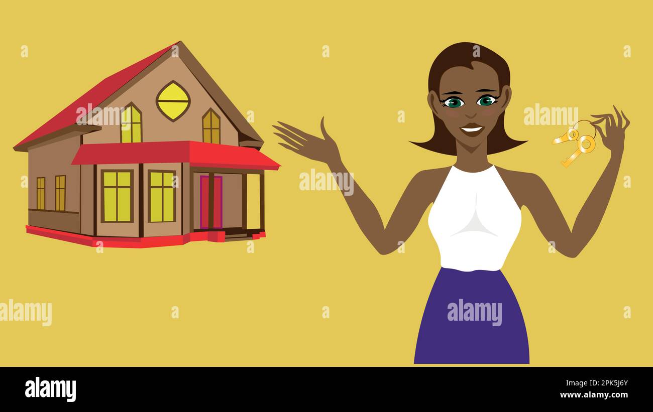The lovely lady happily holds the keys to her dream new home. property ...