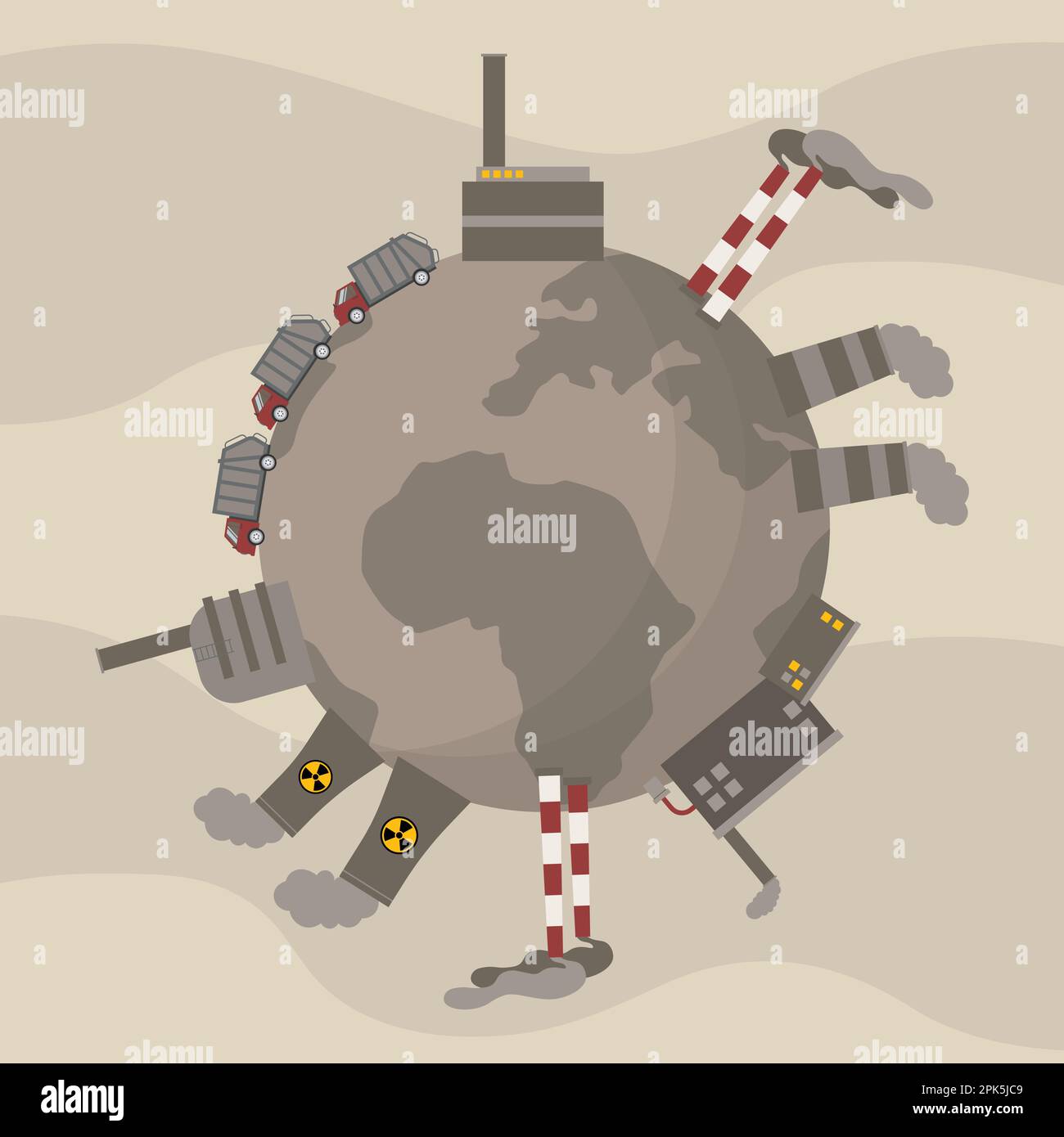 Air Pollution. Bad Ecology Vector Flat Design Stock Vector Image & Art ...