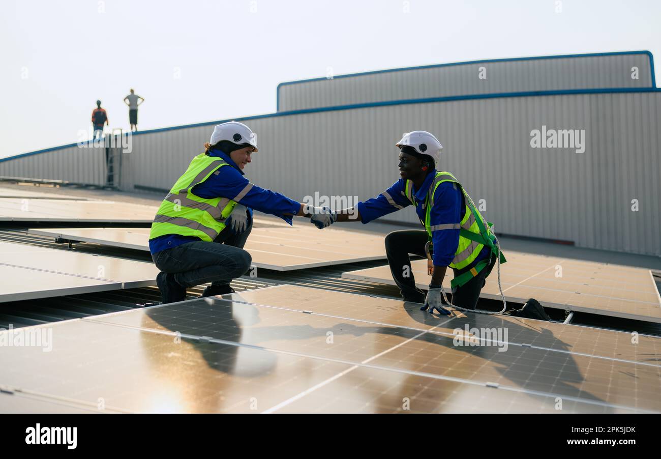 Professional engineer technician with safety helmet checking system ...