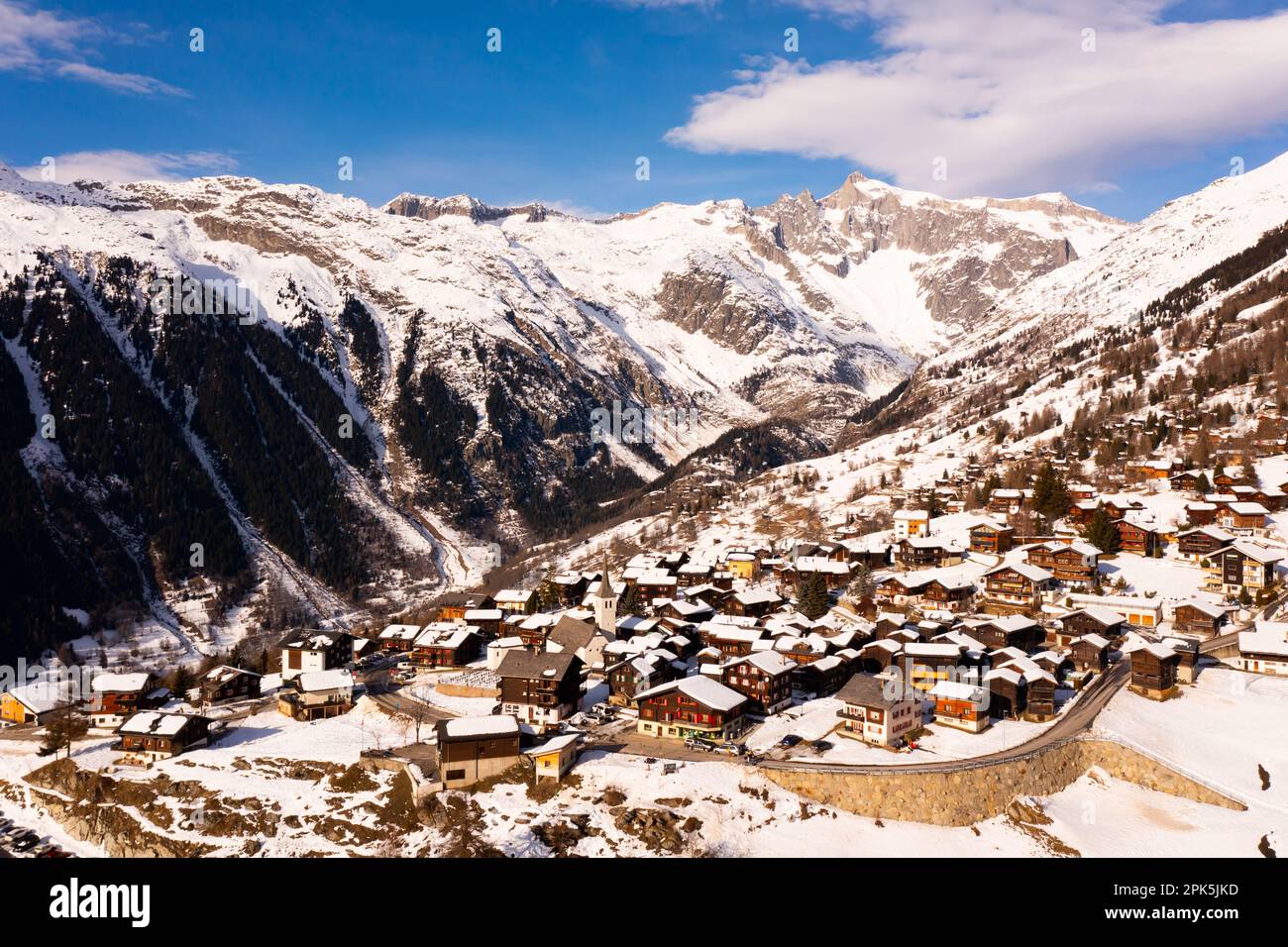 Townscape of Bellwald, Switzerland Stock Photo - Alamy