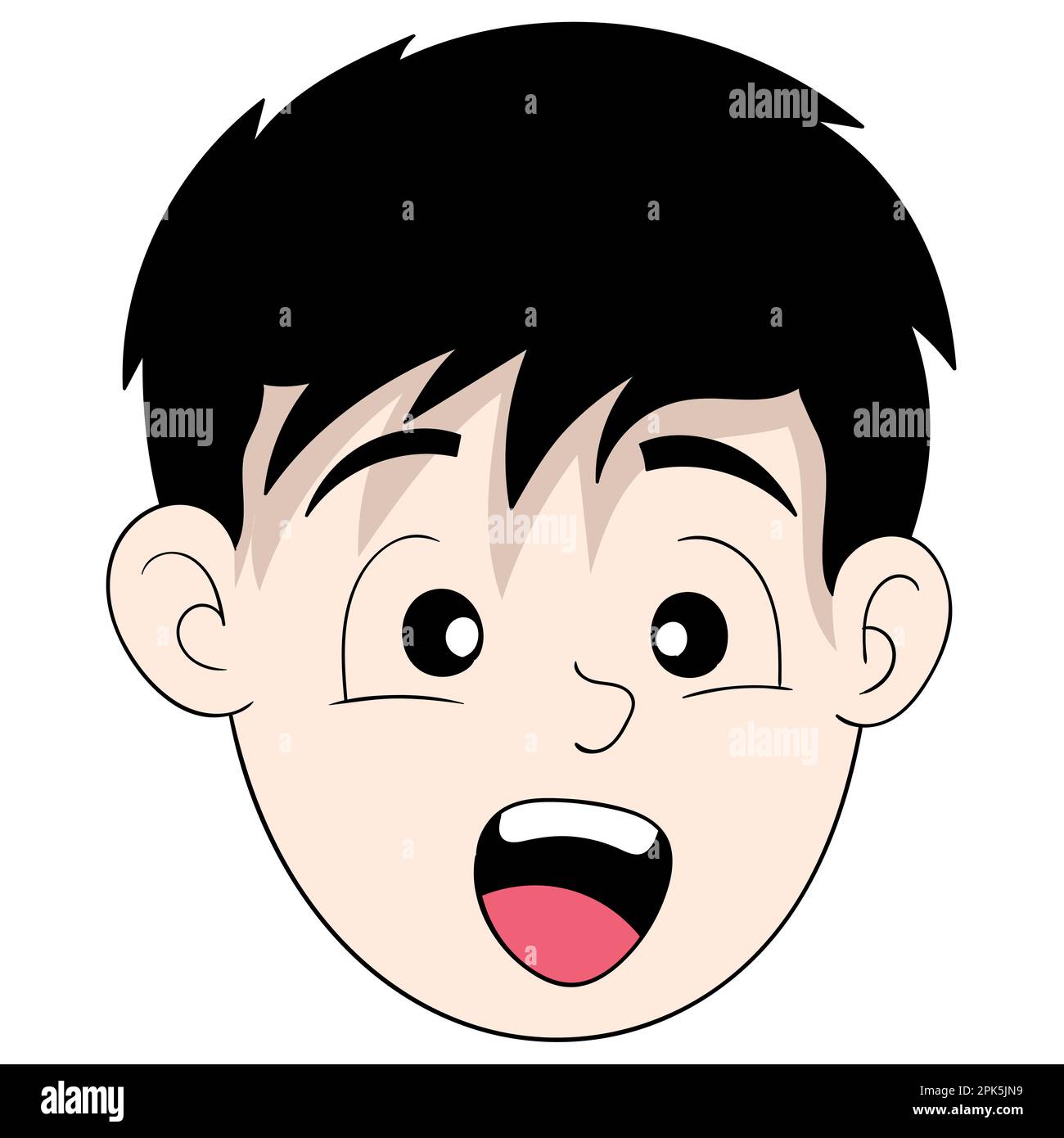 friendly face boy head emoticon smiling. vector design illustration art ...