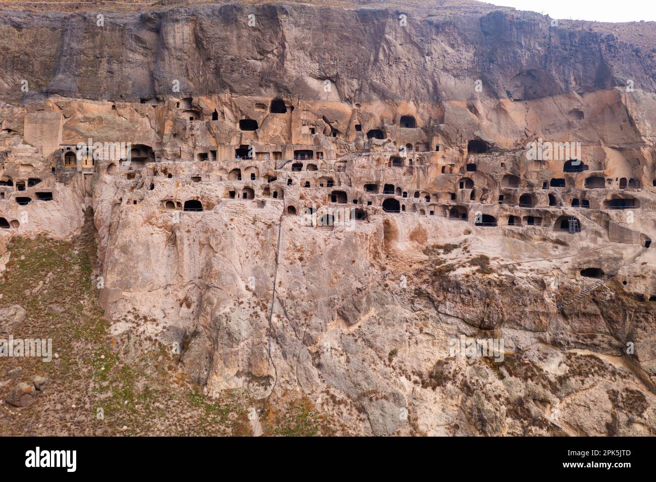 Vardzia cave monastery structures carved into mountain Stock Photo - Alamy
