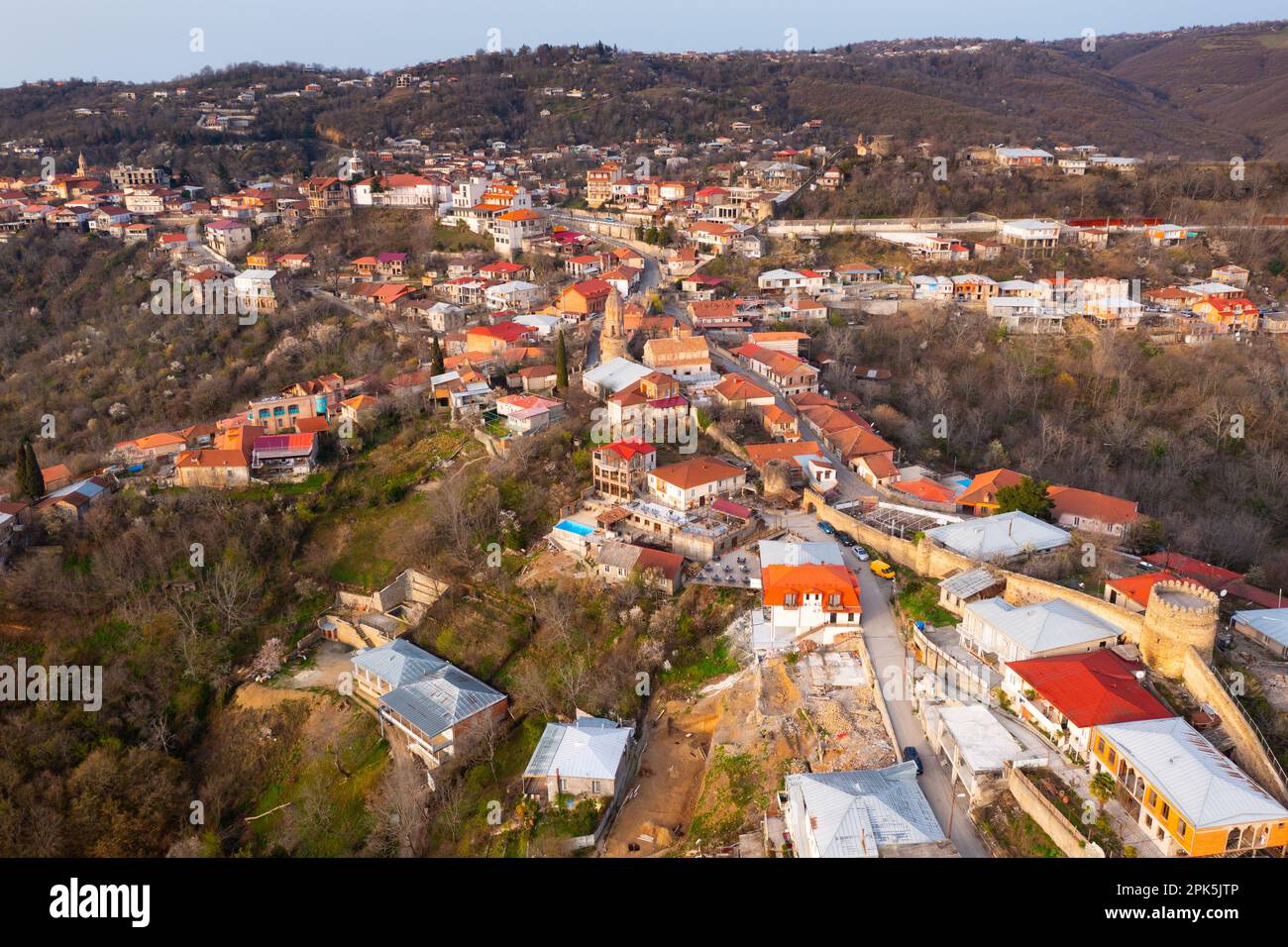 Aerial view of the small tourist town of Sighnaghi Stock Photo - Alamy