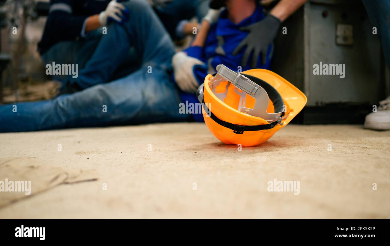Engineer worker with accident at factory, People with injury Stock ...