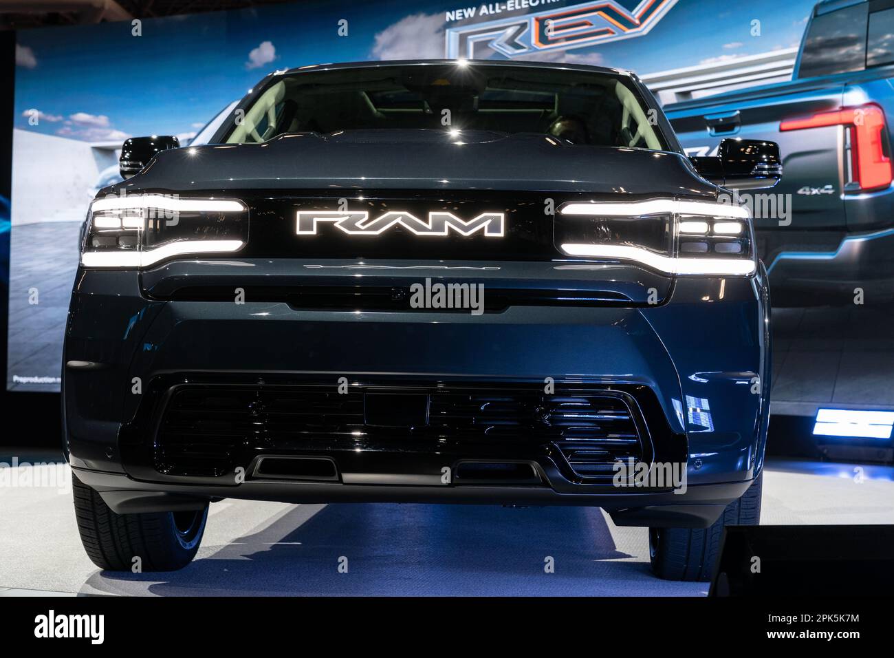 All-electric RAM 1500 on display during press day at New York ...