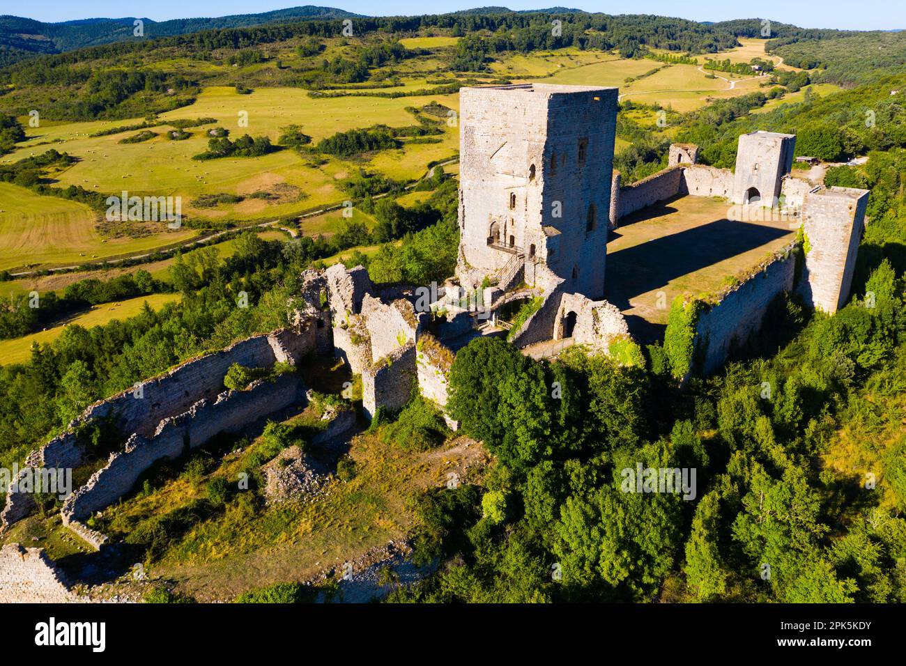 Aerial view of Puivert Castle, Aude, France Stock Photo - Alamy
