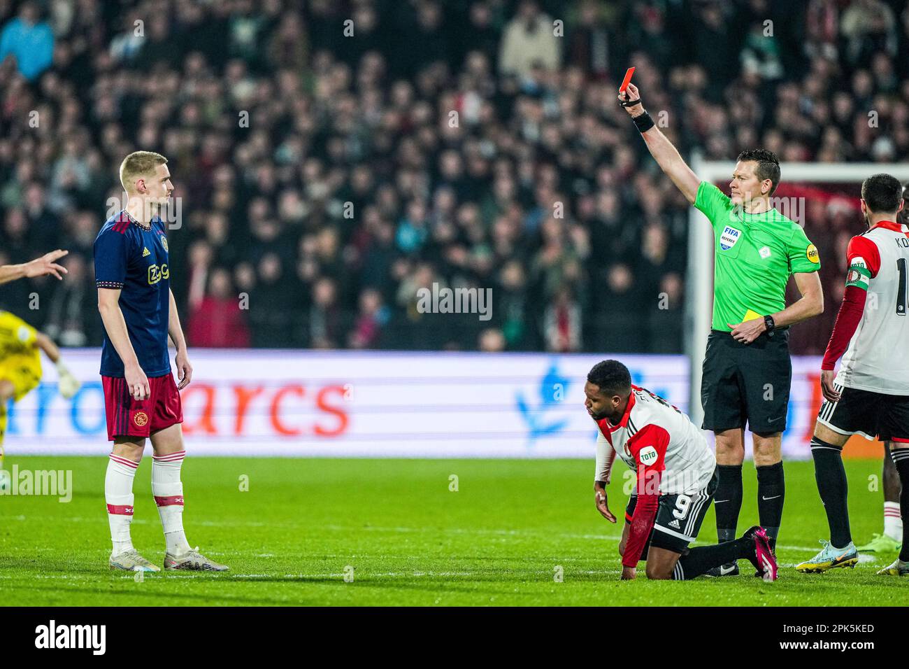 Rotterdam, Netherlands - 05/04/2023, Kenneth Taylor of Ajax, Referee ...
