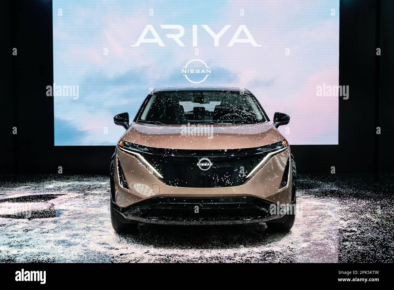 All-electric Nissan crossover Ariya on display during press day at New ...