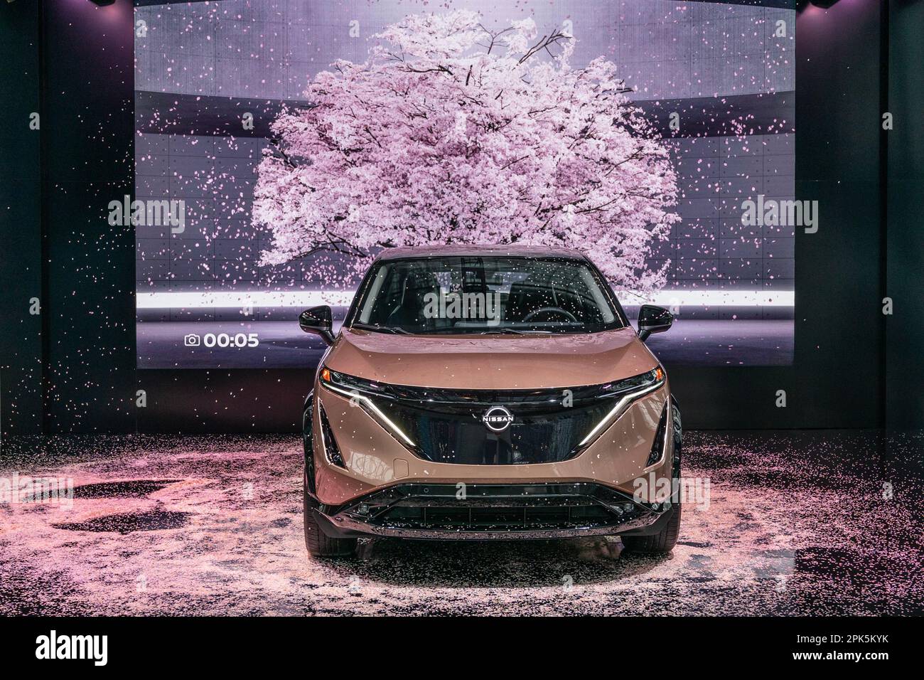 All-electric Nissan crossover Ariya on display during press day at New ...