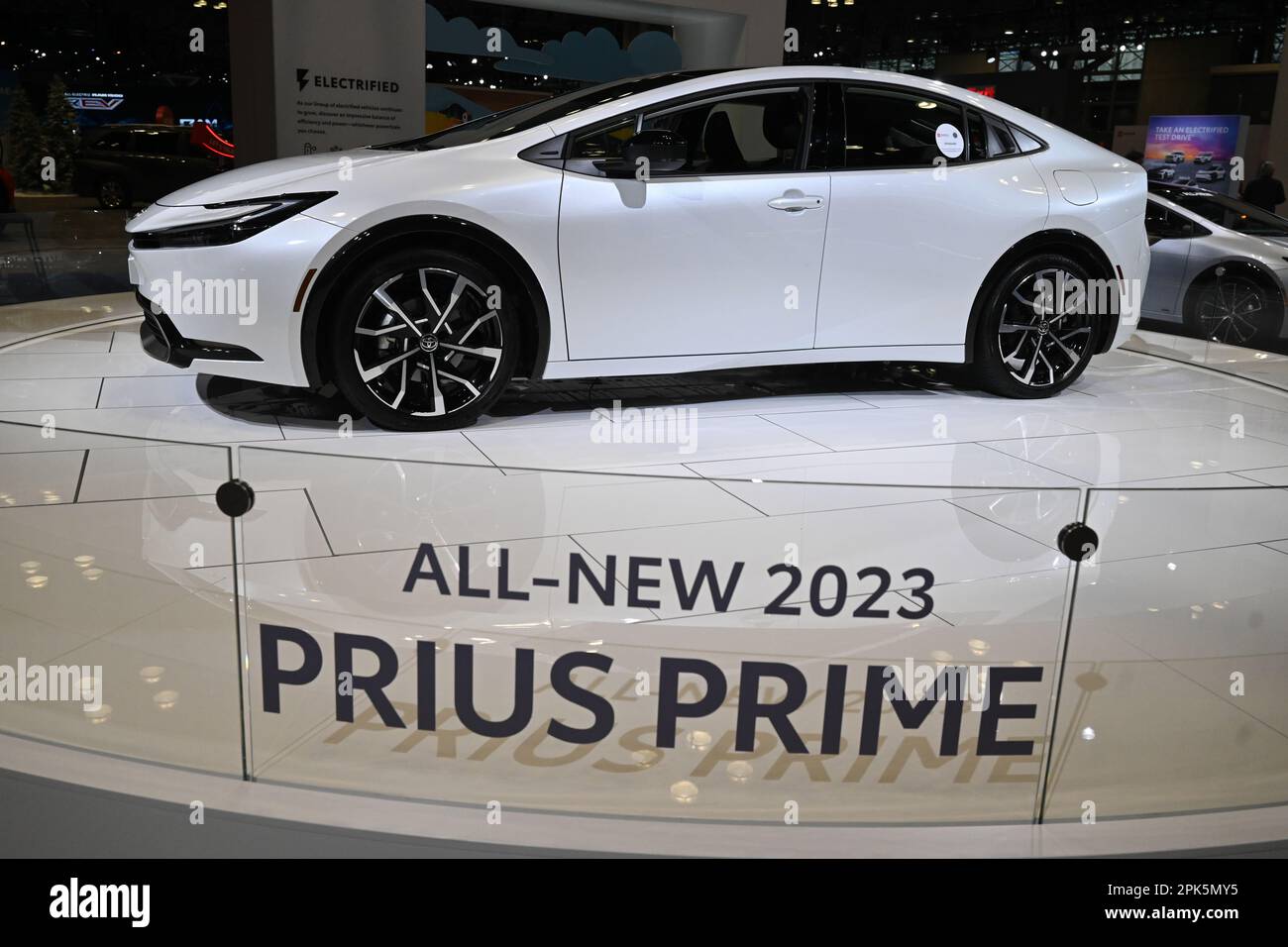The 2023 Prius Prime on display during the 2023 New York International ...