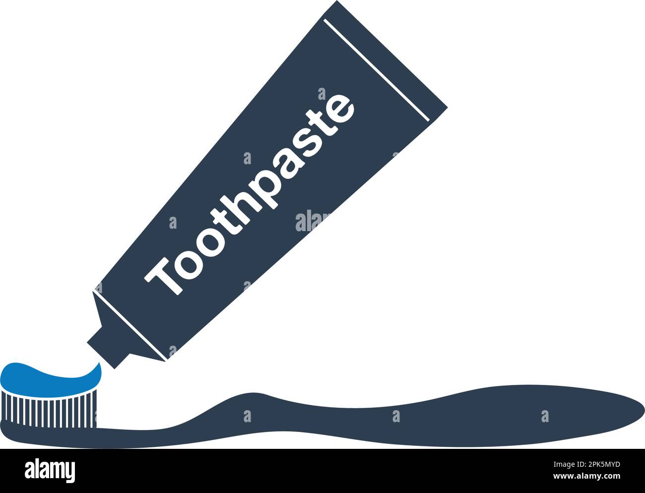 Toothbrush with Toothpaste and tube icon. Flat style vector EPS Stock ...