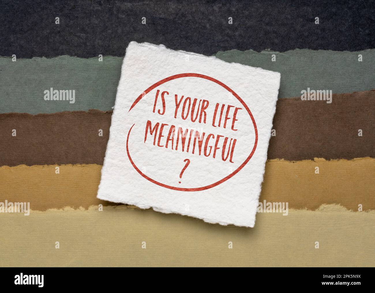 Is your life meaningful? Inspirational question, handwriting on an art ...
