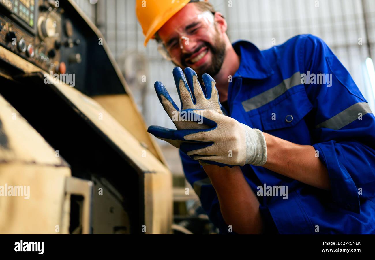 Engineer worker with accident at factory, People with injury Stock ...