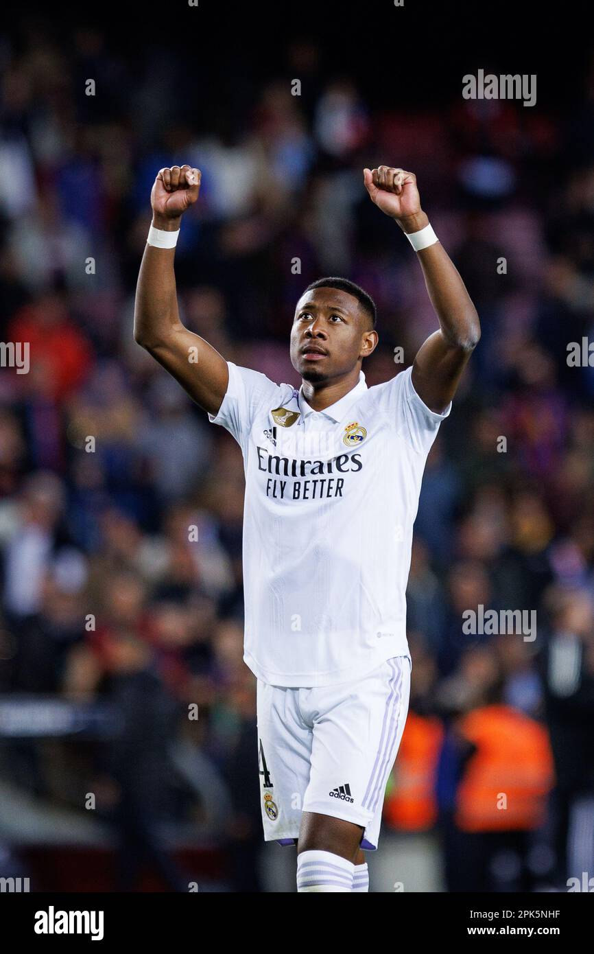 Barcelona, Spain. 5th Apr, 2023. Alaba celebrates the victory after the ...