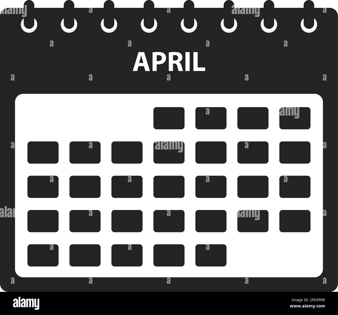 April Calendar Icon. Flat style vector EPS Stock Vector Image & Art - Alamy