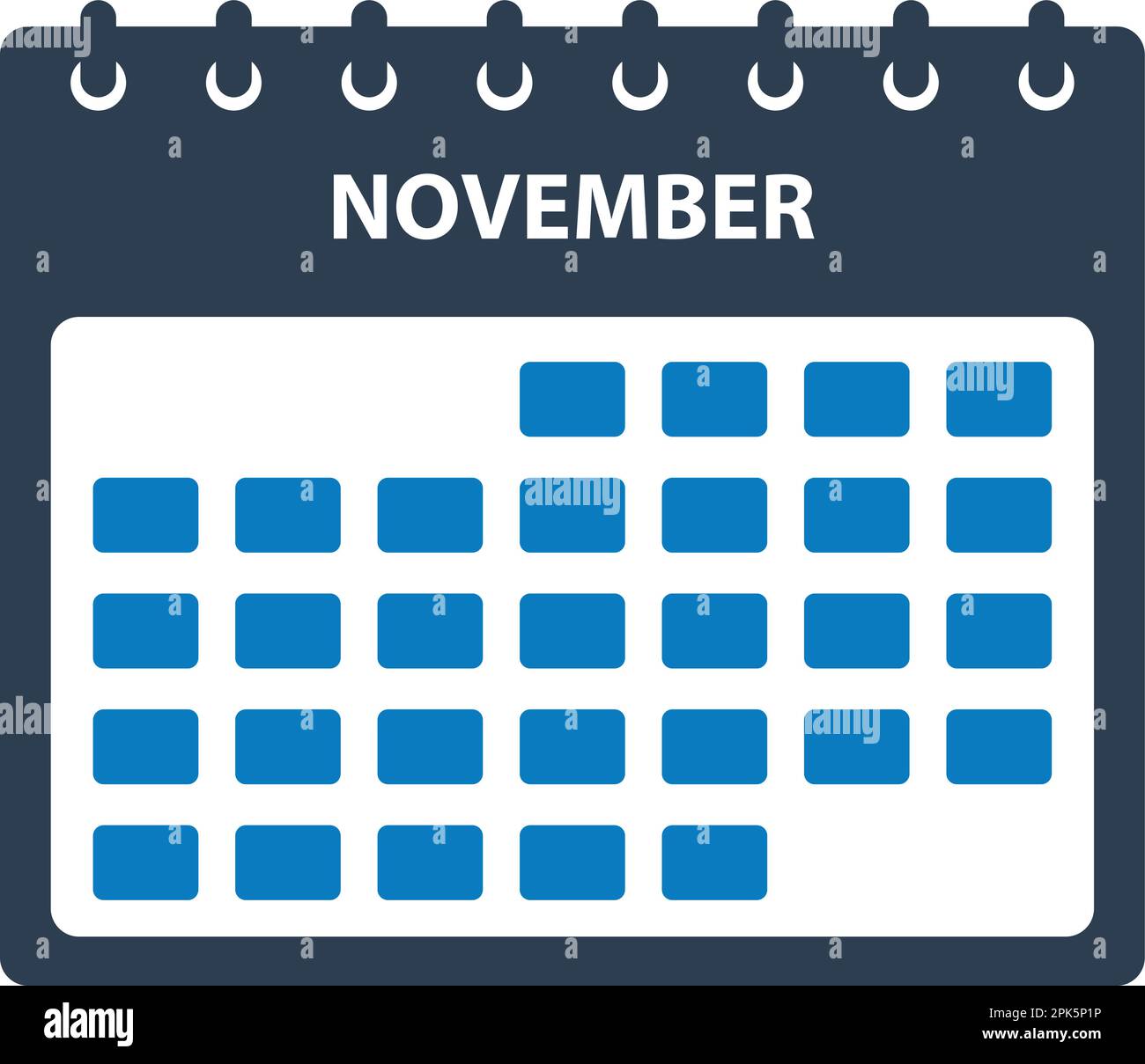 November Calendar Icon. Flat style vector EPS Stock Vector Image & Art ...