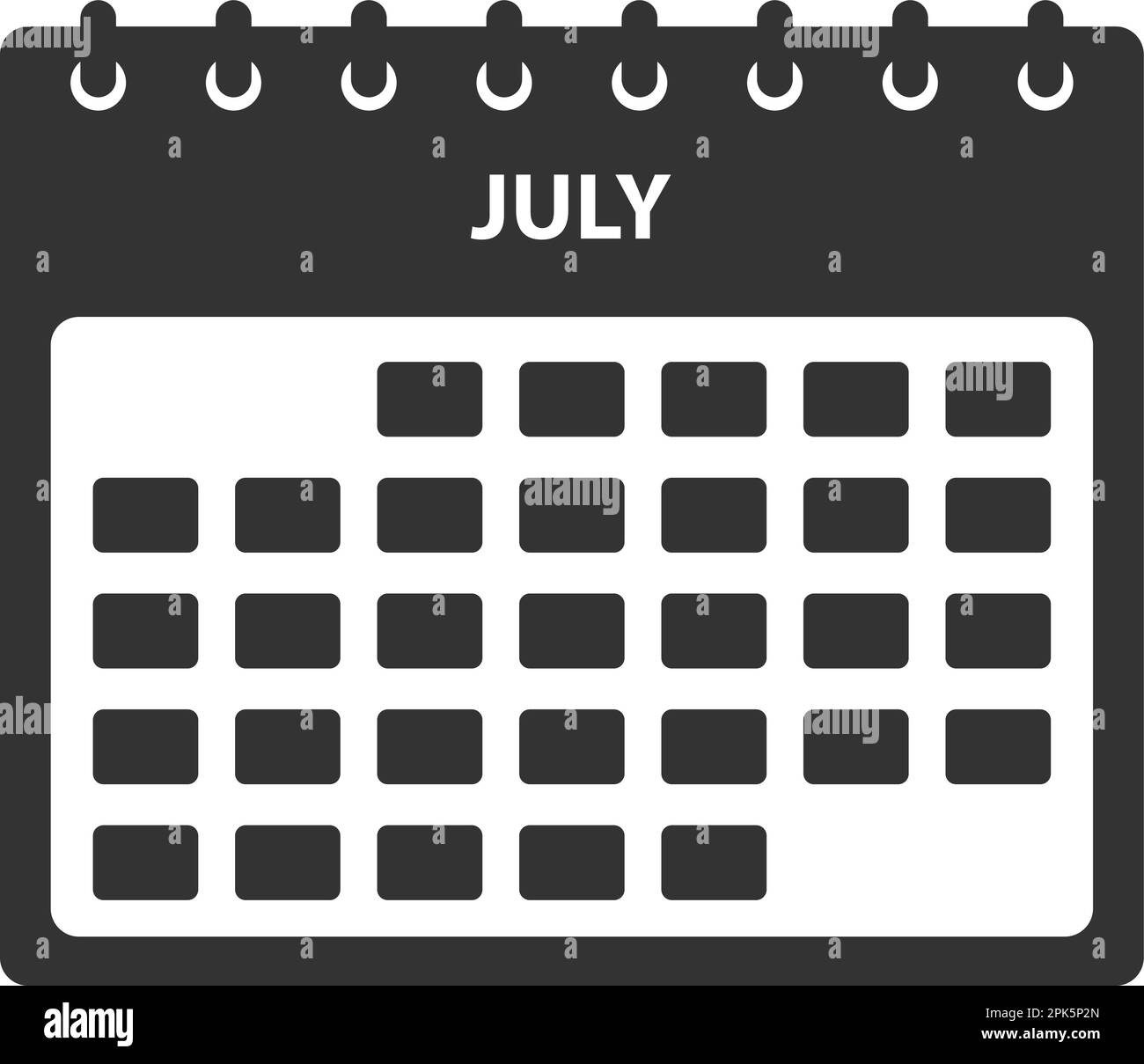 July Calendar Icon. Flat style vector EPS Stock Vector Image & Art - Alamy