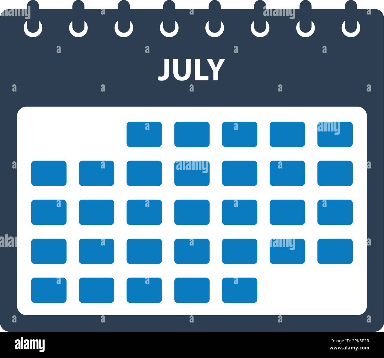 July Calendar Icon. Flat style vector EPS Stock Vector Image & Art - Alamy