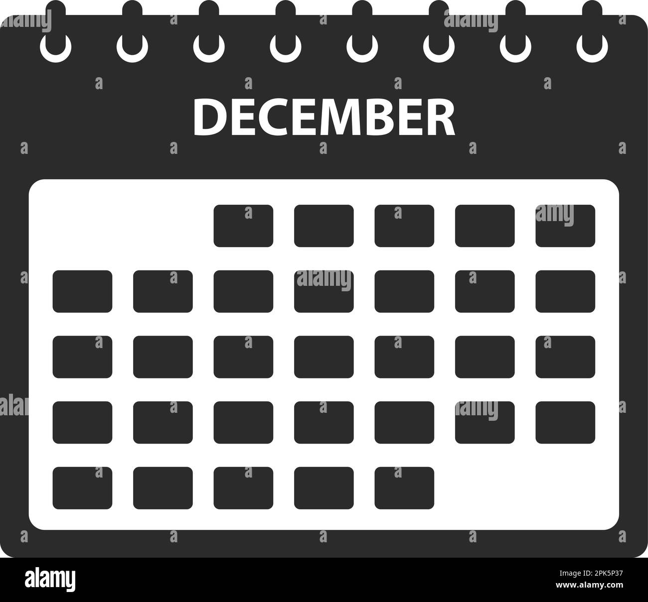 December Calendar Icon. Flat style vector EPS Stock Vector Image & Art ...