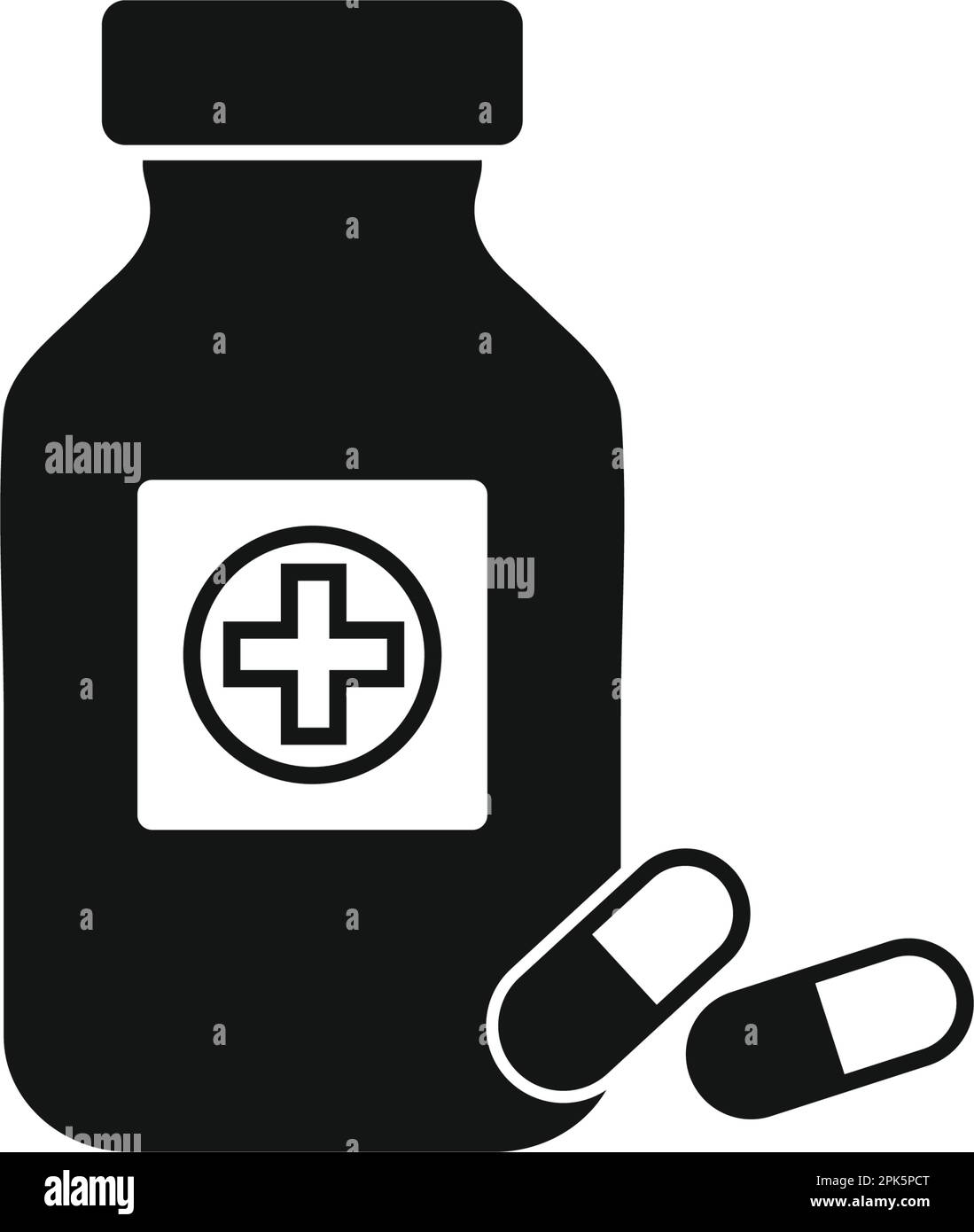 Medicine Capsule Bottle icon. Editable Vector EPS Symbol Illustration ...
