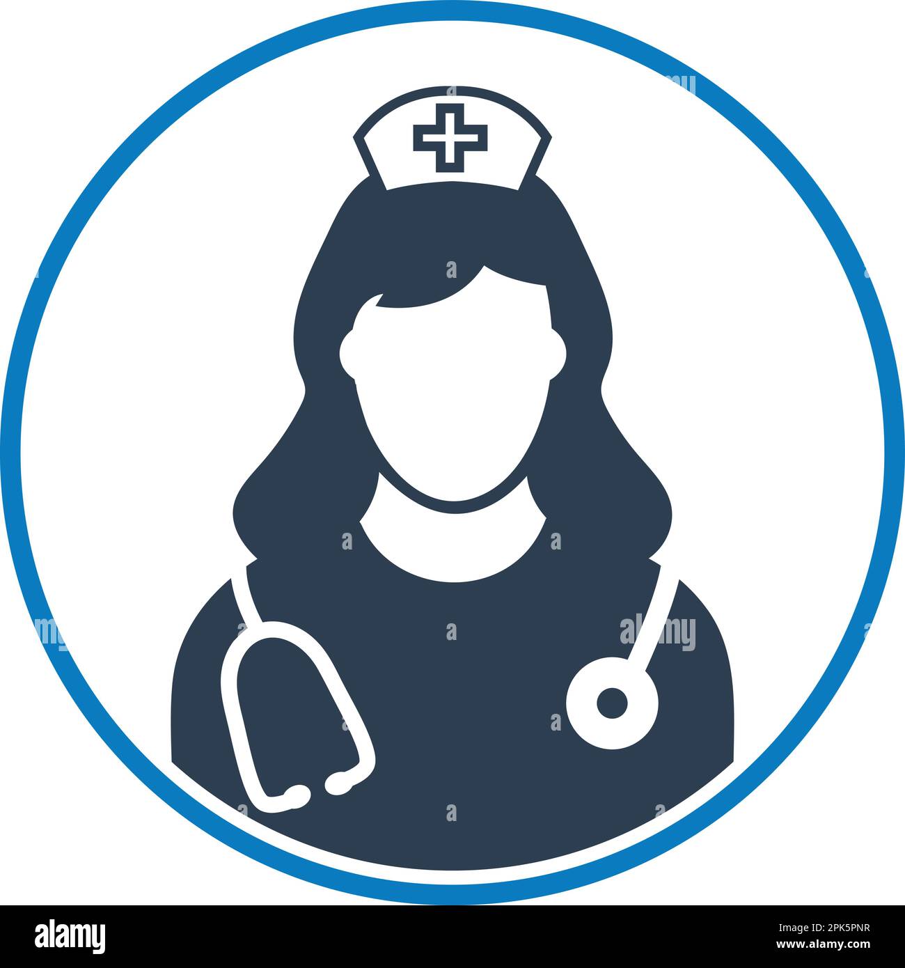 Nurse profile Icon with circle shape. Flat style vector EPS Stock ...