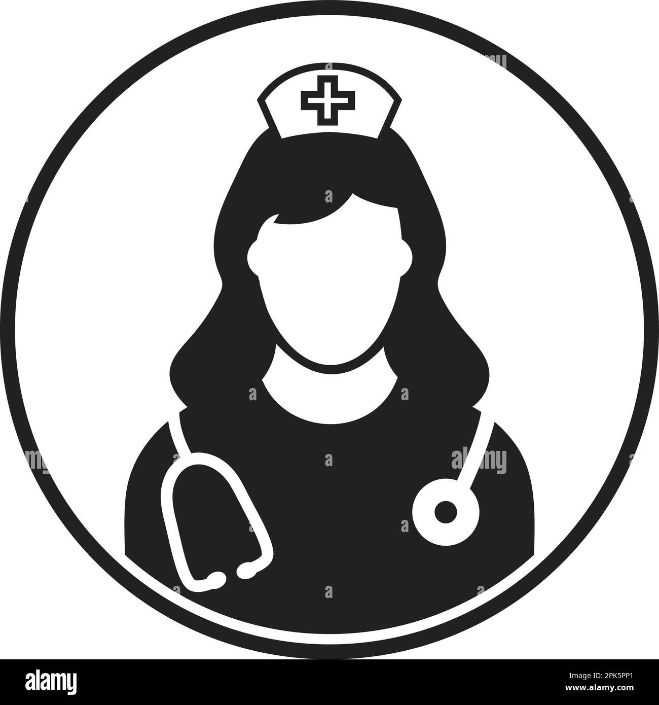 Nurse profile Icon with circle shape. Flat style vector EPS Stock ...