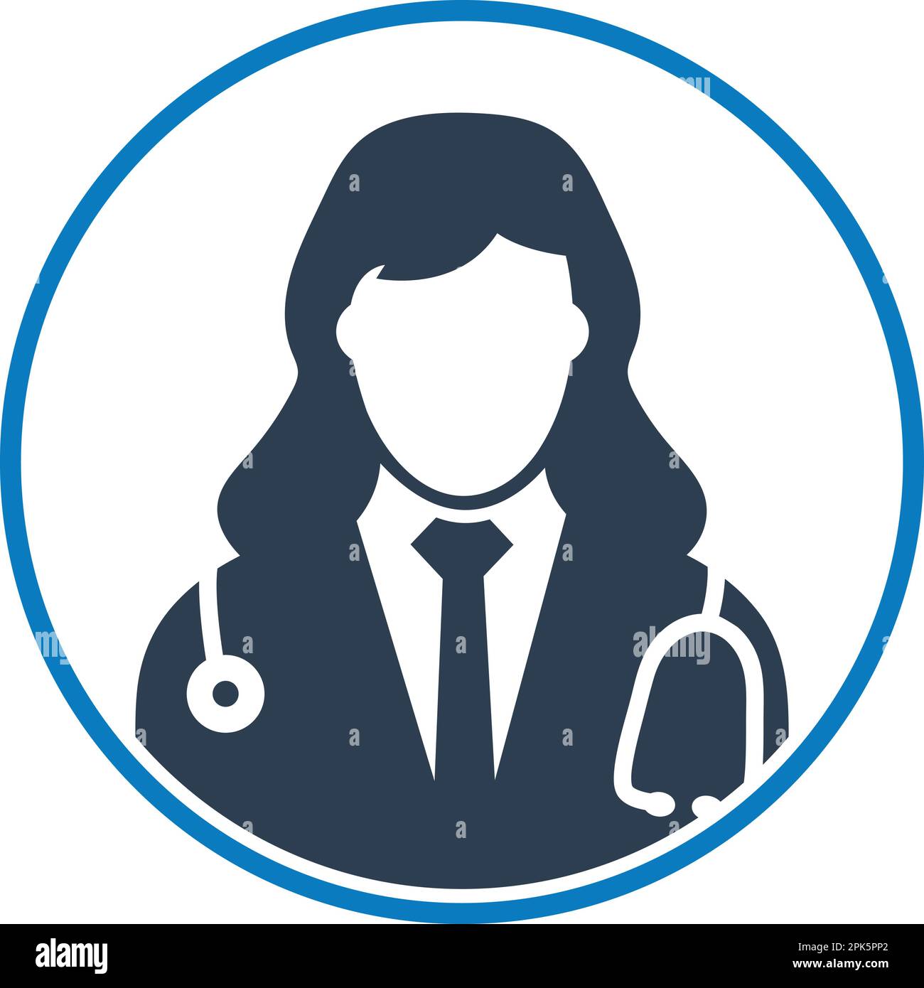 Female Doctor Profile Icon Flat Style Vector Eps Stock Vector Image