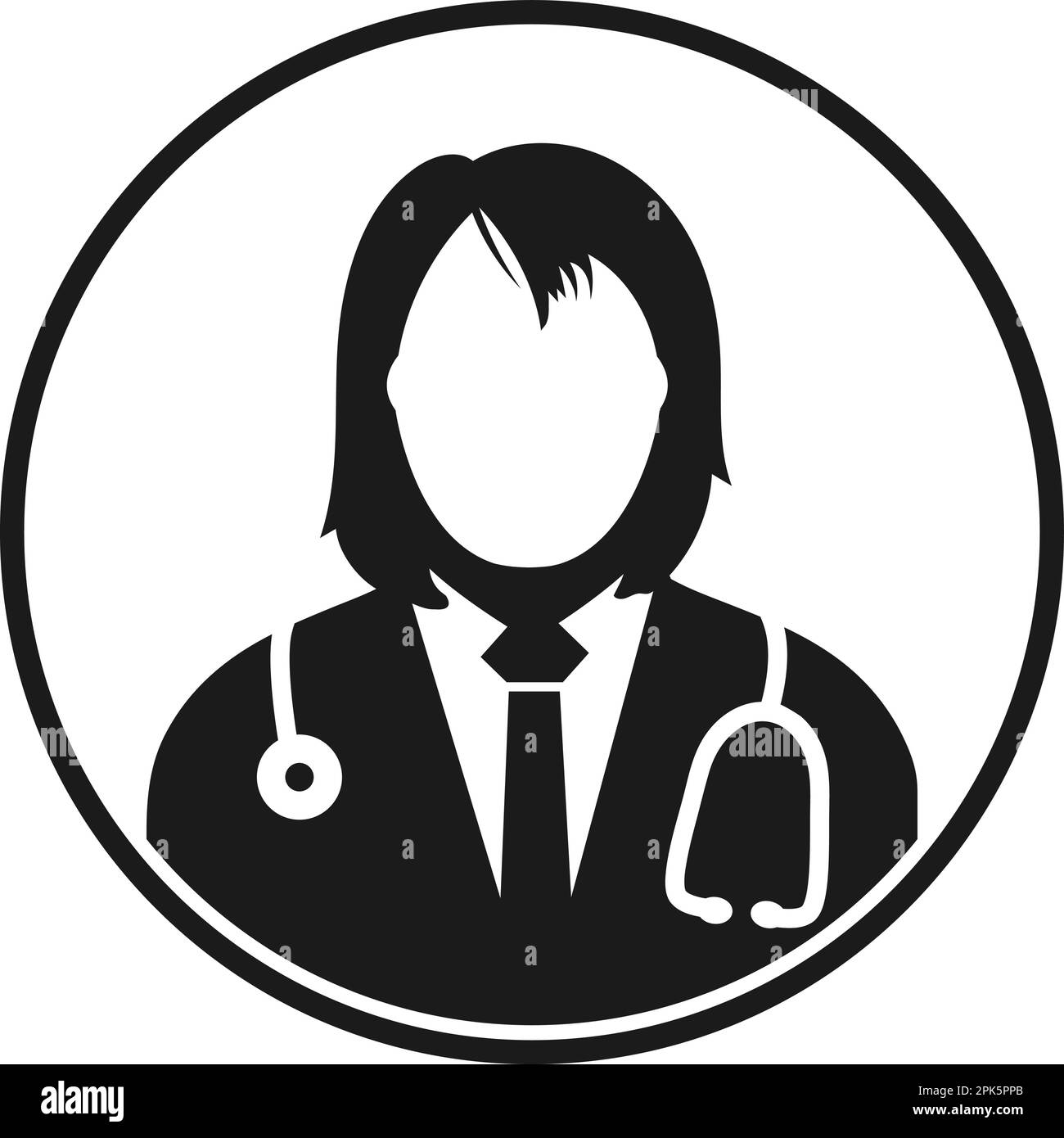 Female Doctor Profile Icon. Flat style vector EPS Stock Vector Image ...