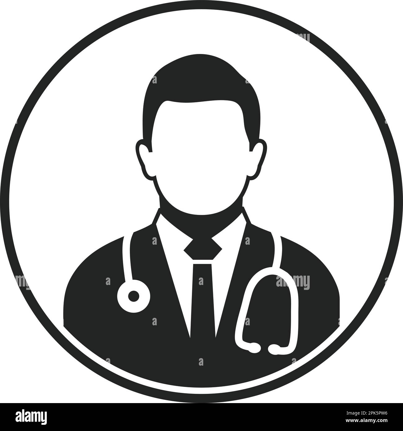 Medical doctor profile icon male Black and White Stock Photos & Images ...