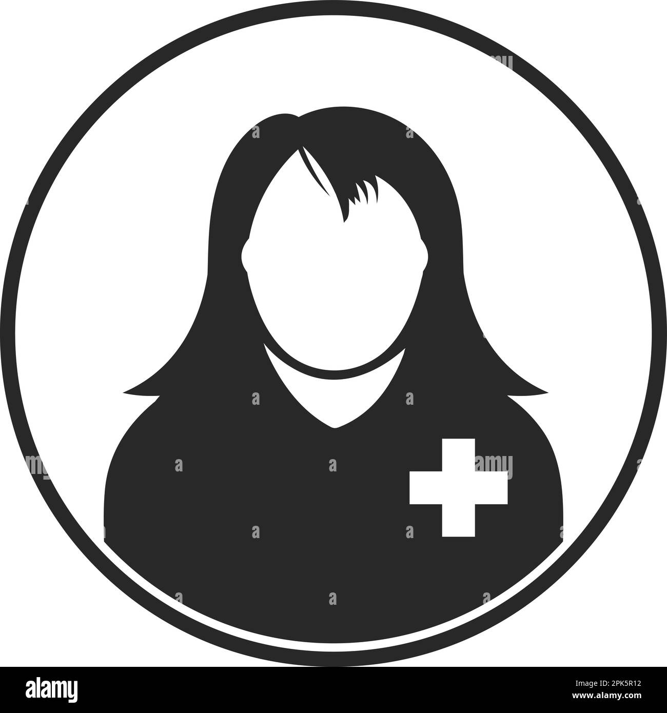Female Patient profile icon with circle shape. Flat style vector EPS ...