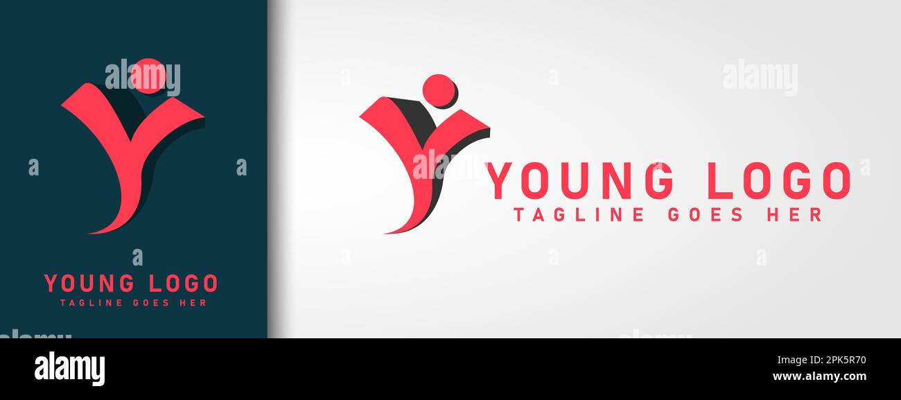 initial letter y people logo design. abstract young people lifestyle ...