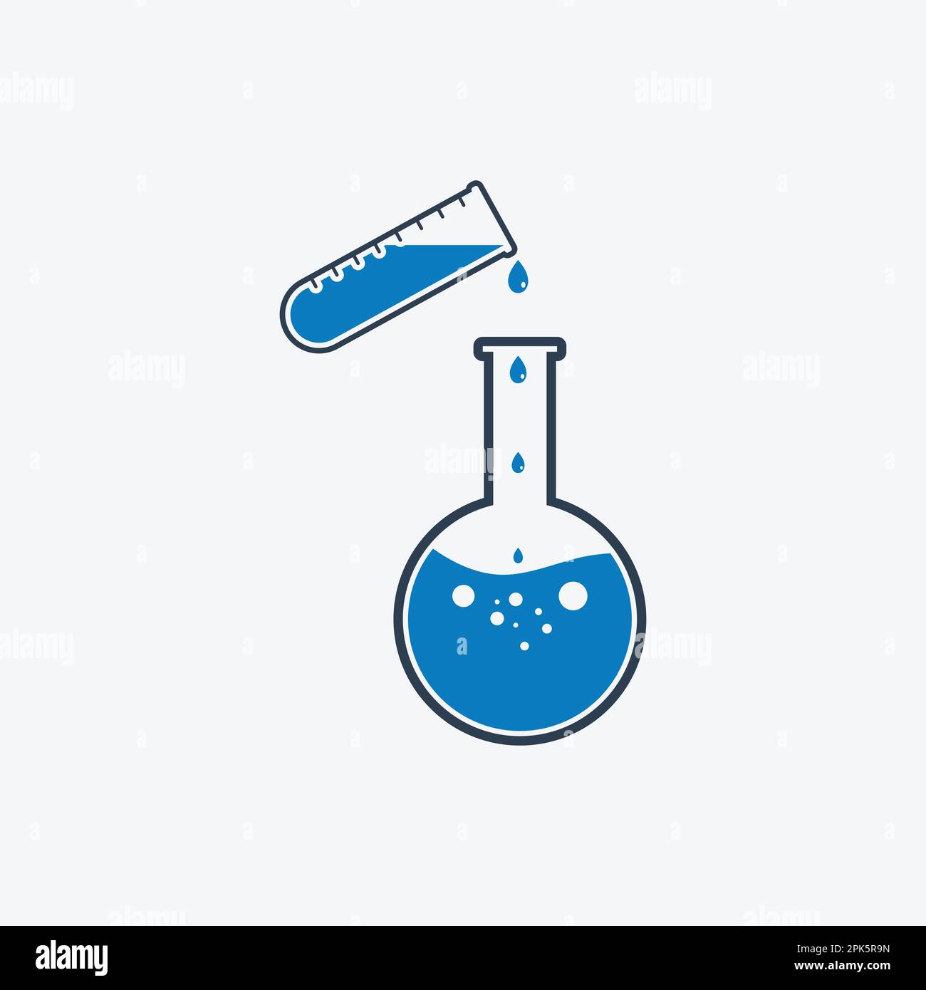Chemical Lab Test Icon with Flask and tube sign. Editable Vector EPS ...