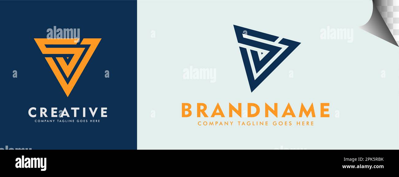 logotype combination initial letter S V triangle shape. brand identity logos vector, modern logo ...