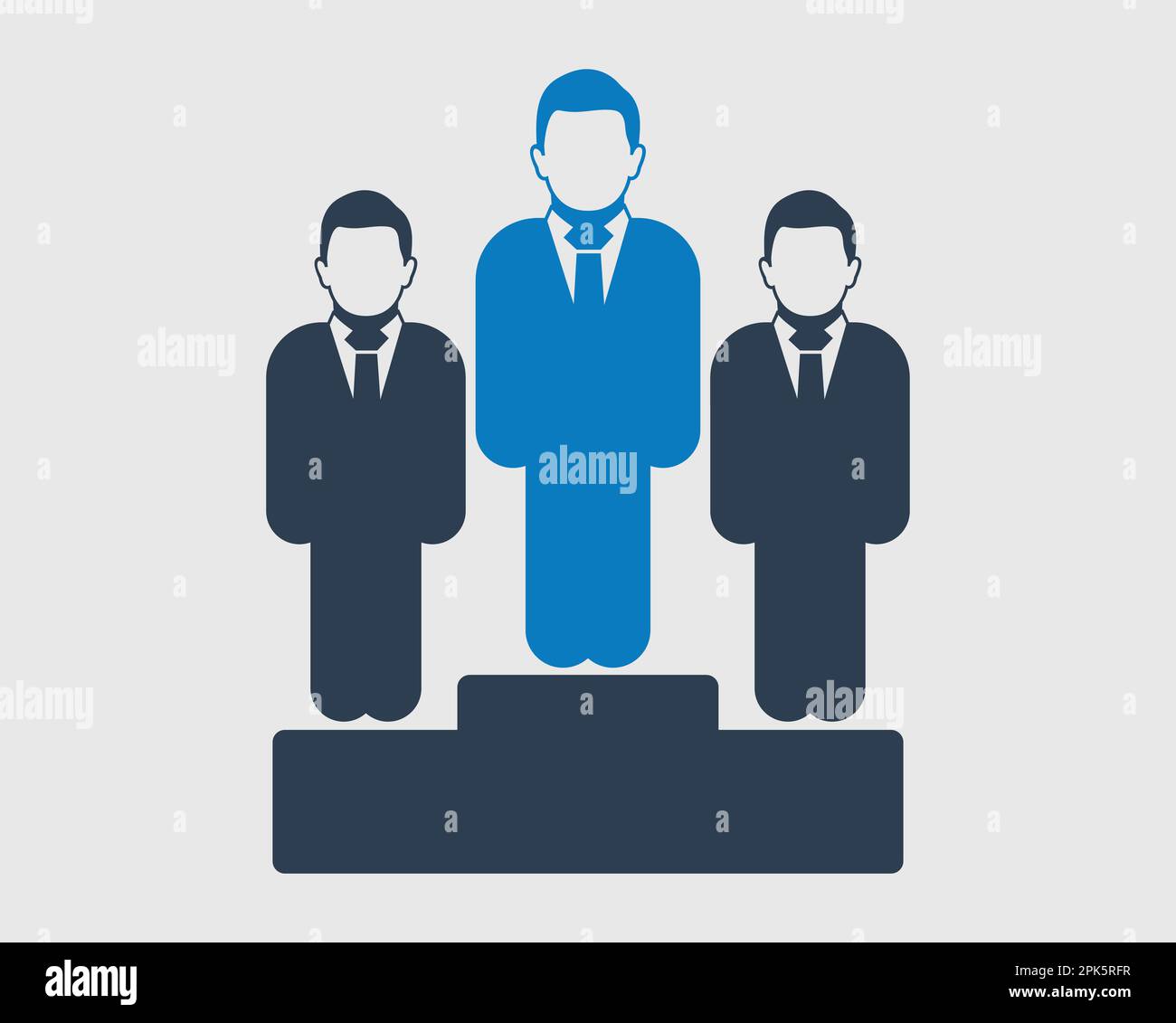 Business success icon. Male and female symbol standing on podium. Flat ...