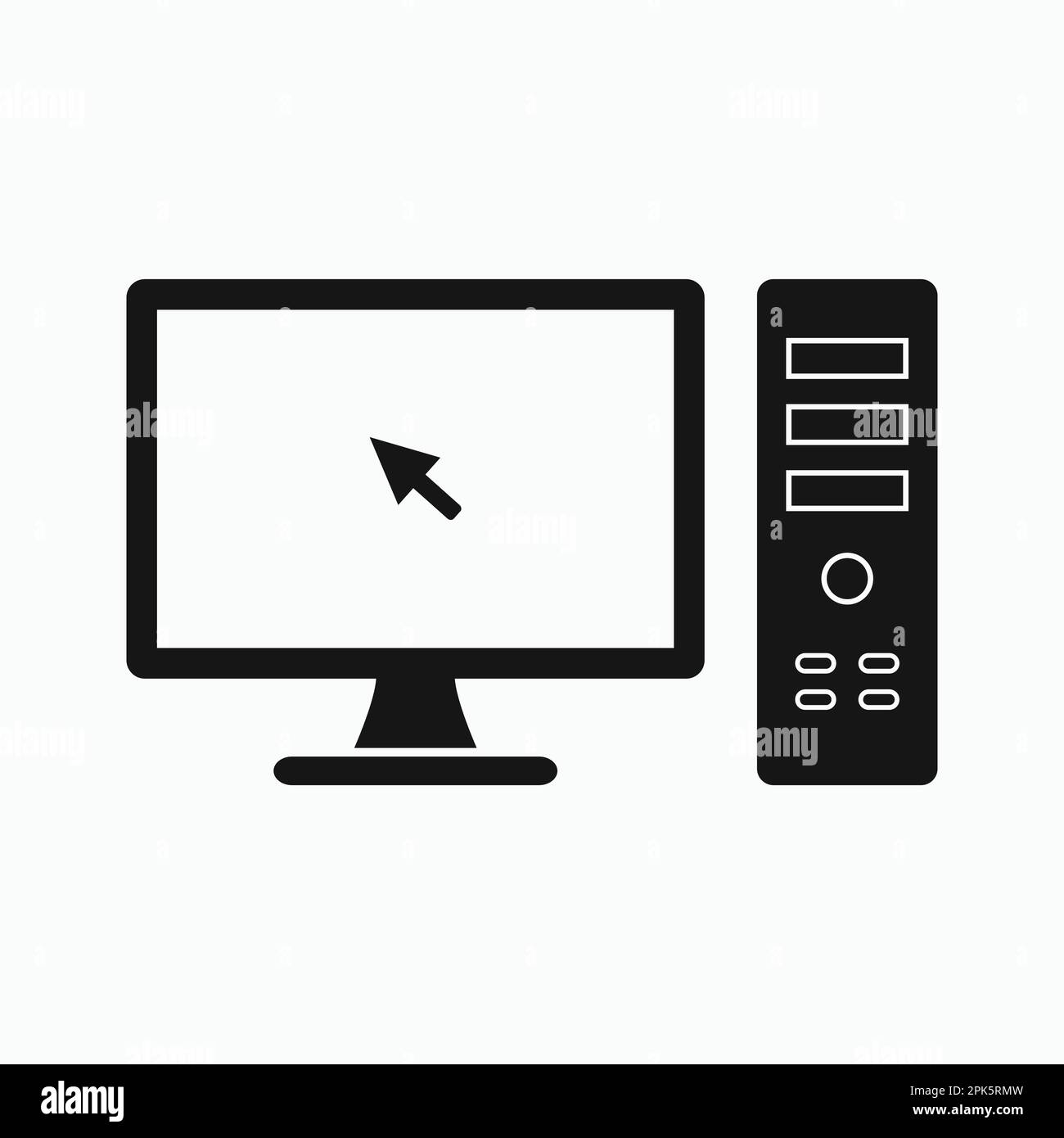 Computer icon with CPU symbol. Flat style vector EPS Stock Vector Image ...