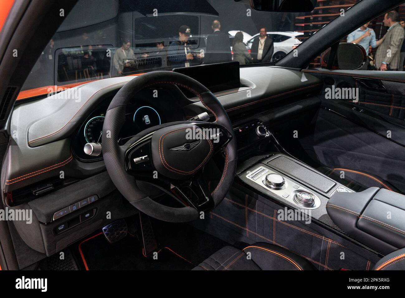 New York, New York, USA. 5th Apr, 2023. Interior design of Genesis GV80 ...