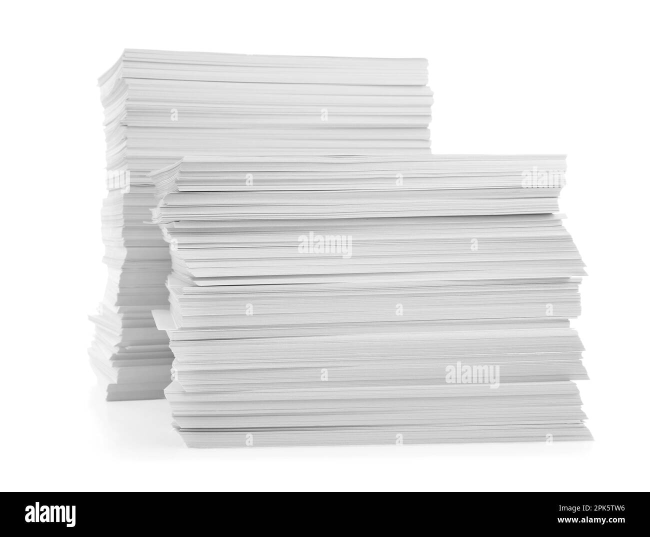 Stacks of paper sheets isolated on white Stock Photo - Alamy