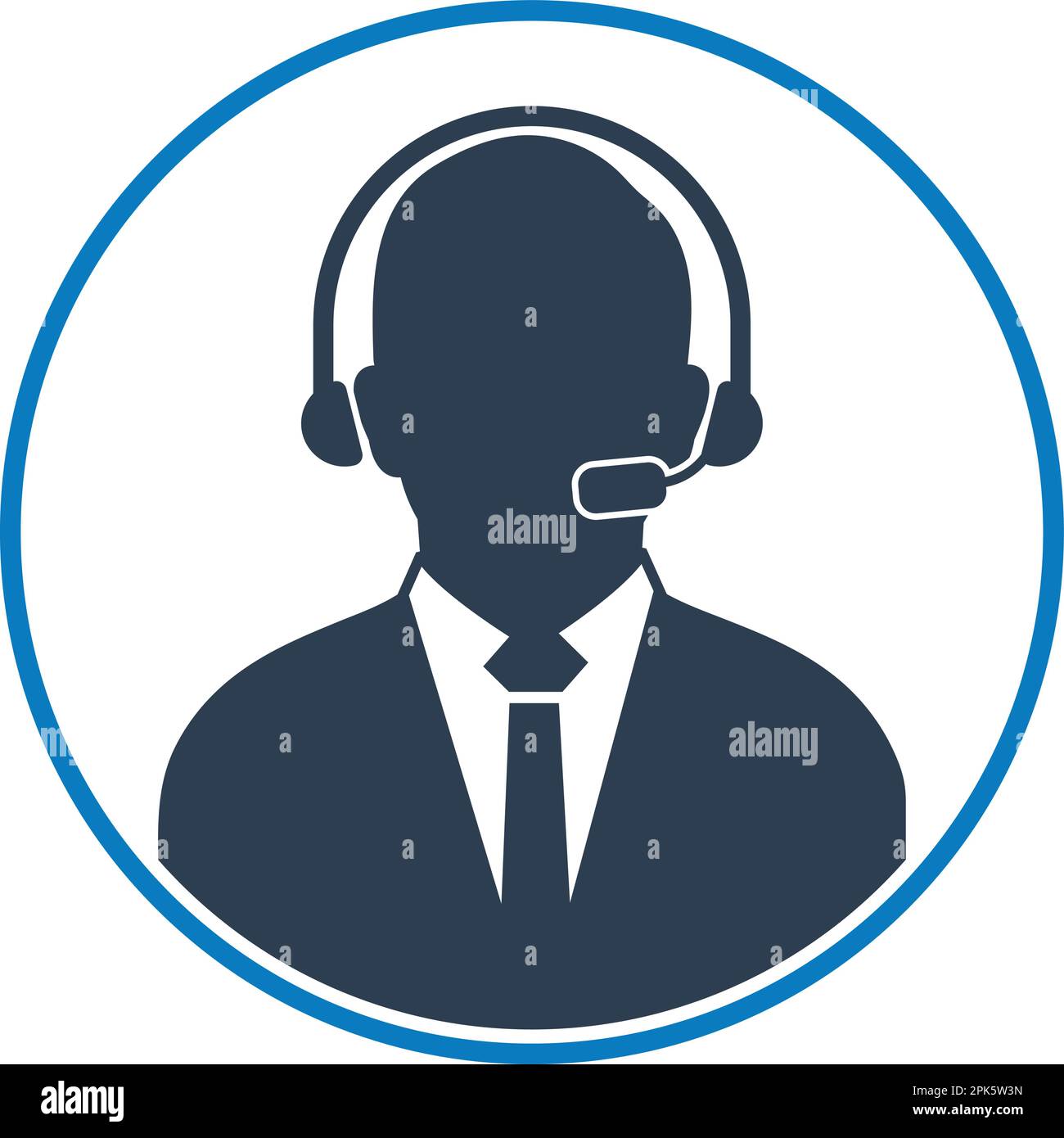 Customer Service Icon with headphone symbol. Flat style vector EPS ...