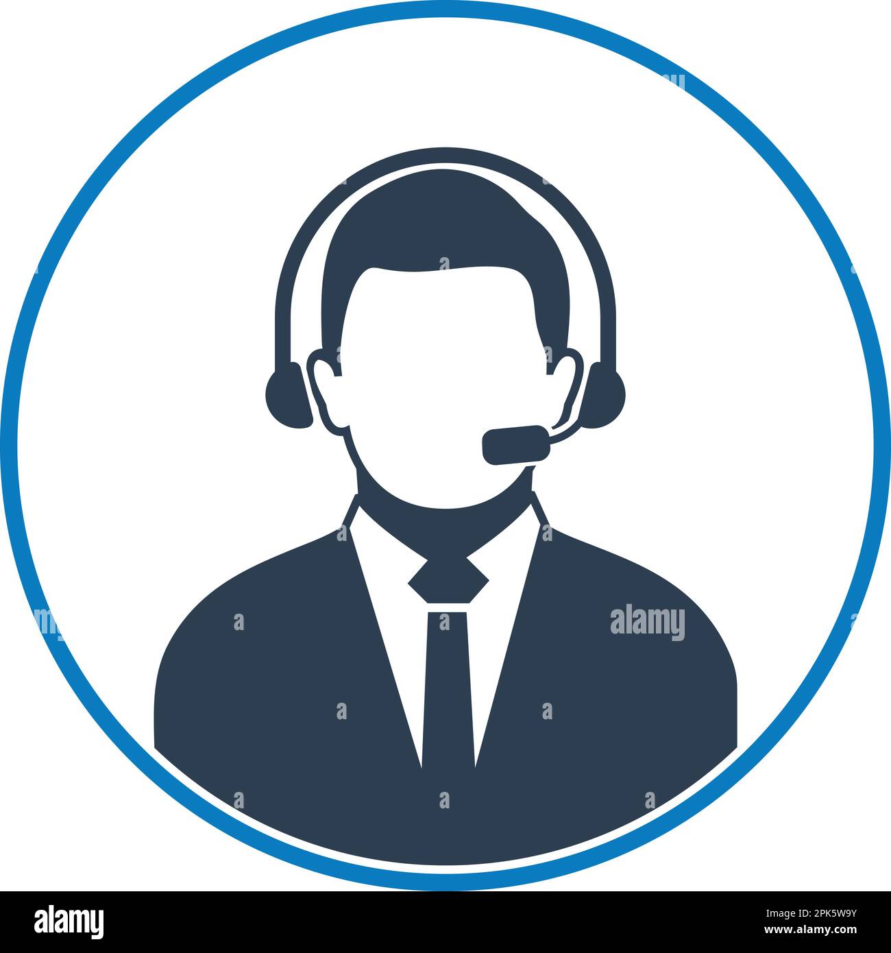 Call centre operator icon with headphone symbol. Flat style vector EPS ...