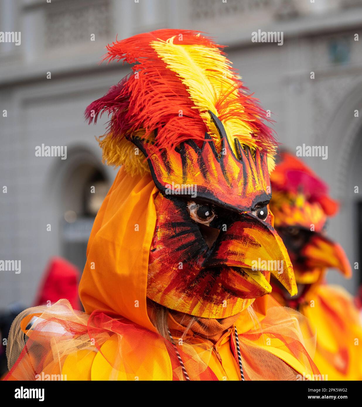 firebird Costume at the Basel Fasnacht parade in Switzerland Stock ...