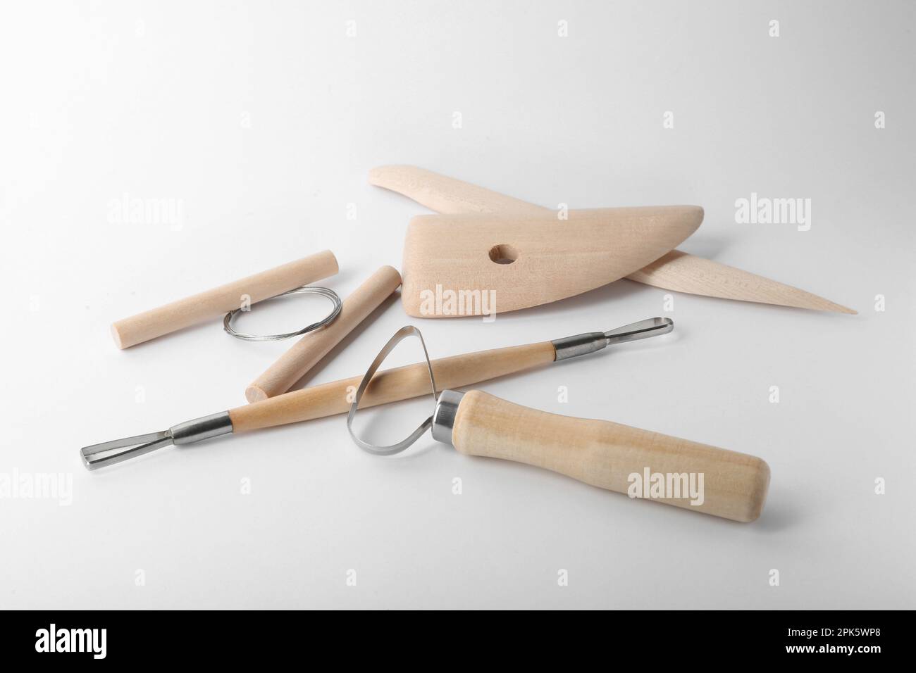 Set of clay modeling tools on white background Stock Photo - Alamy