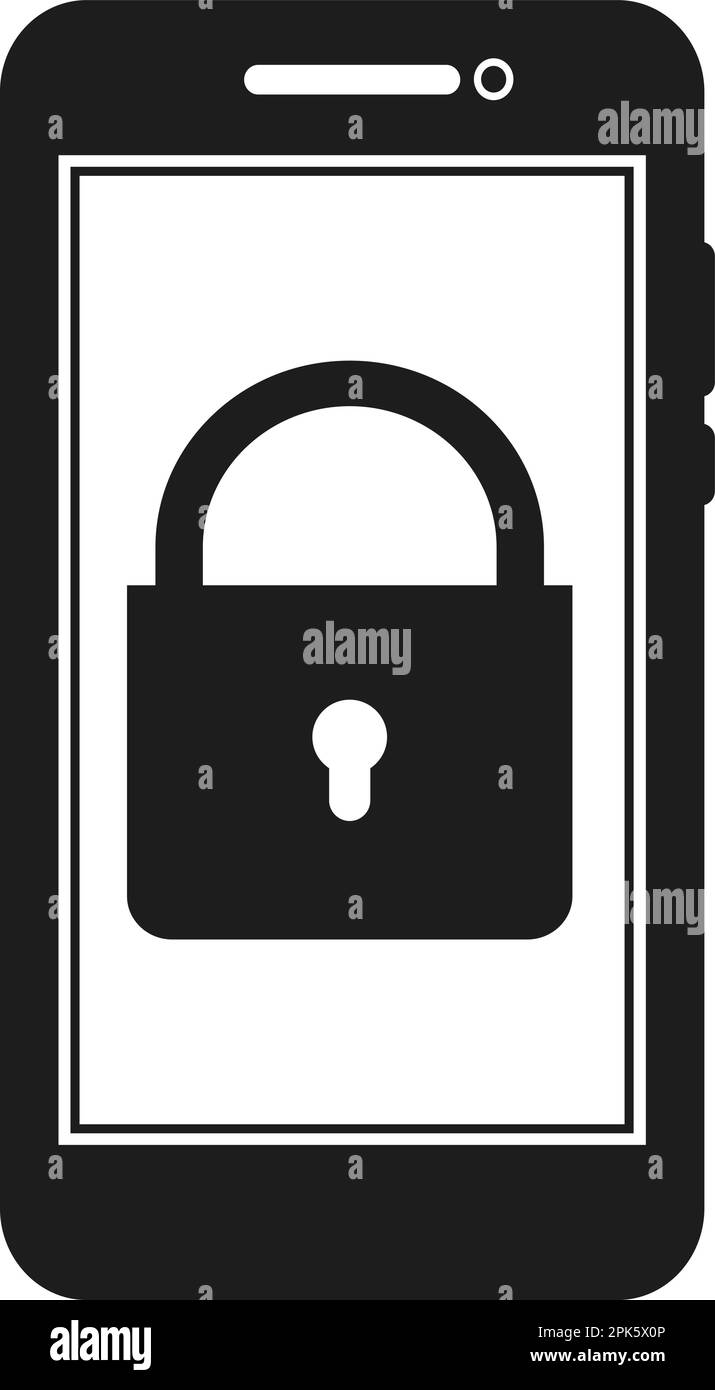 Mobile Security Icon. Flat style vector EPS Stock Vector Image & Art ...
