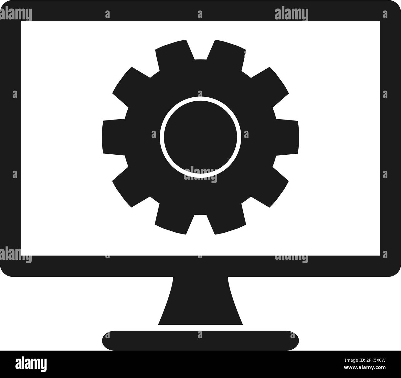 Computer settings Icon. Flat style vector EPS Stock Vector Image & Art ...