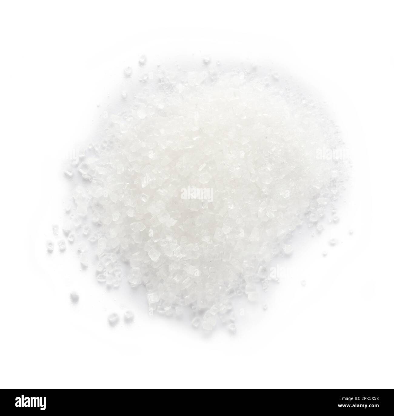 Pile of granulated sugar isolated on white, top view Stock Photo - Alamy